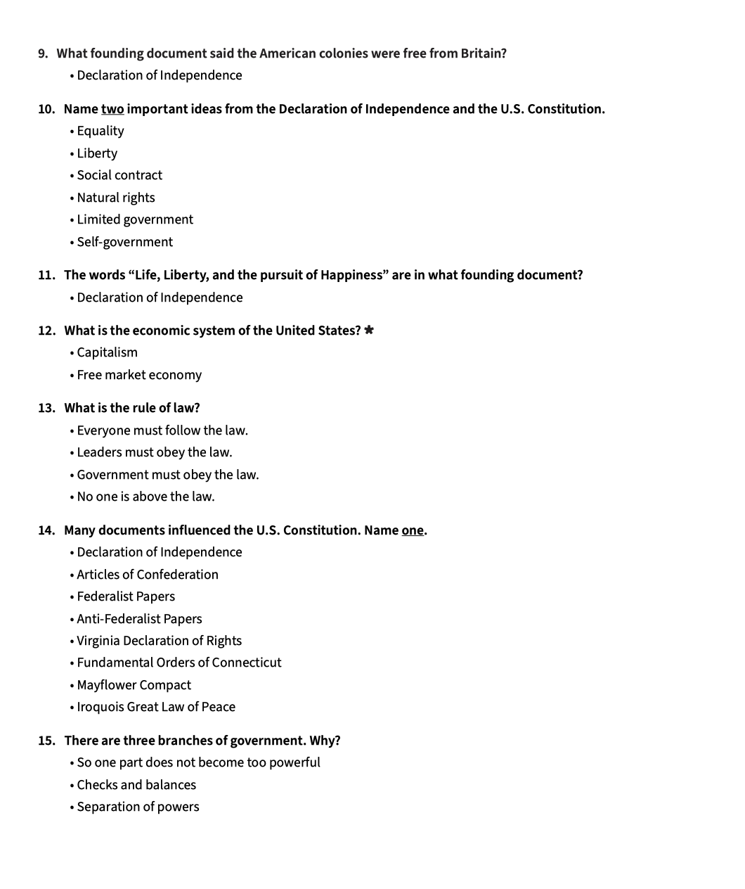 2025 U.S. Citizenship Civics Test (128 Questions) - The Law Offices of ...