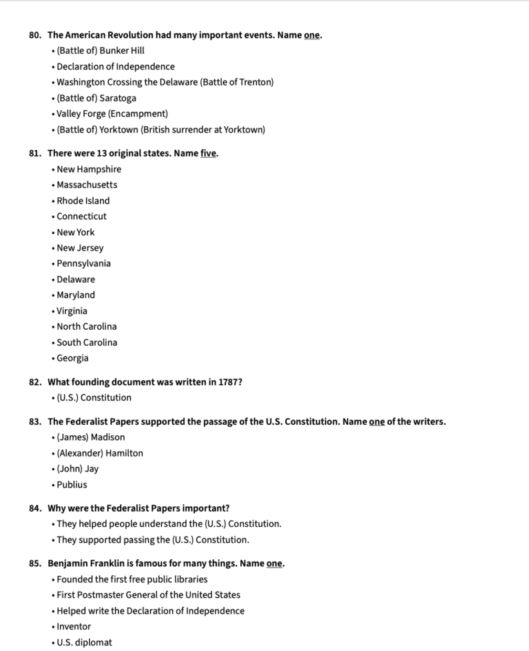 2025 U.S. Citizenship Civics Test (128 Questions) - The Law Offices of ...