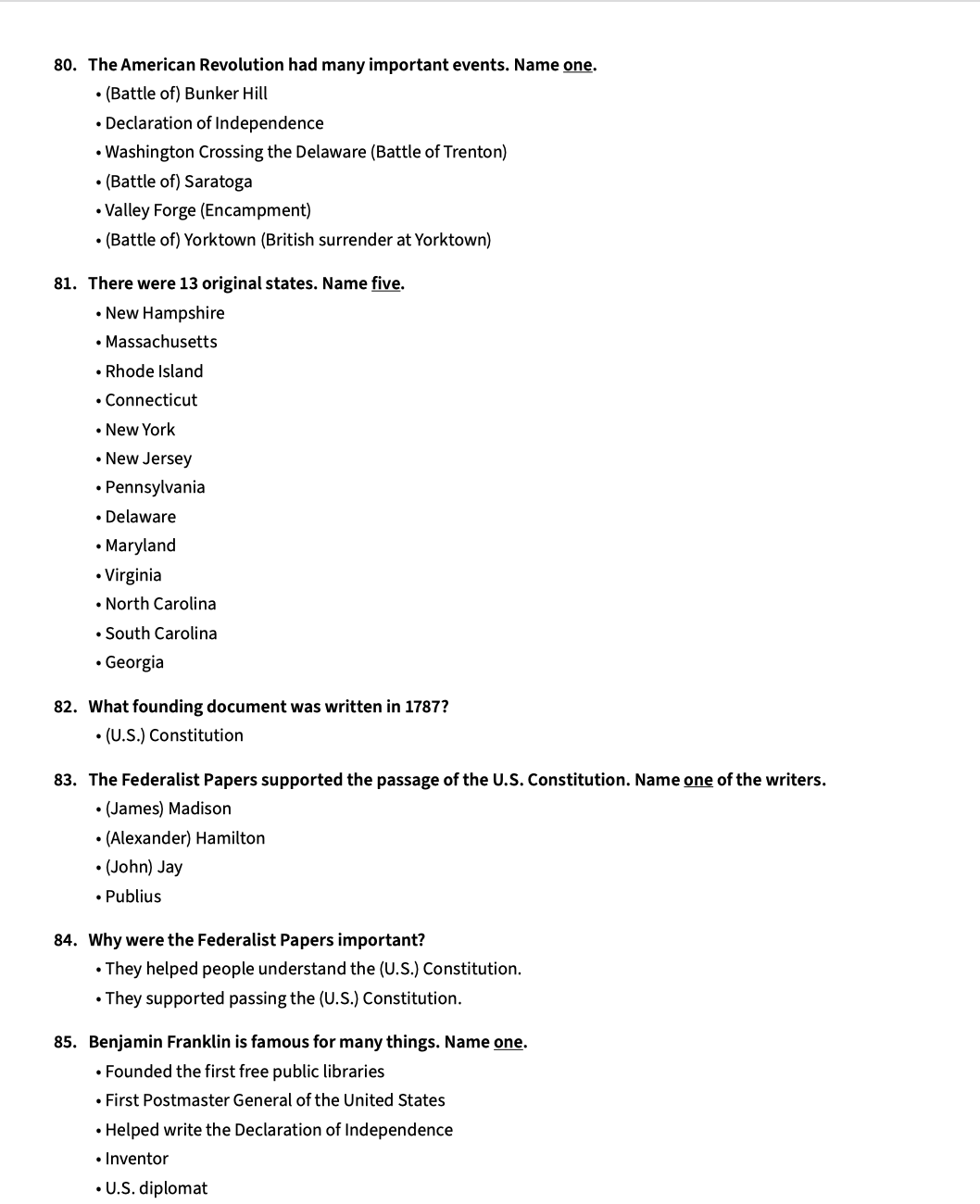 2025 U.S. Citizenship Civics Test (128 Questions) - The Law Offices of ...