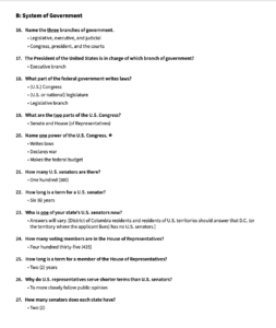 2025 U.S. Citizenship Civics Test (128 Questions) - The Law Offices of ...