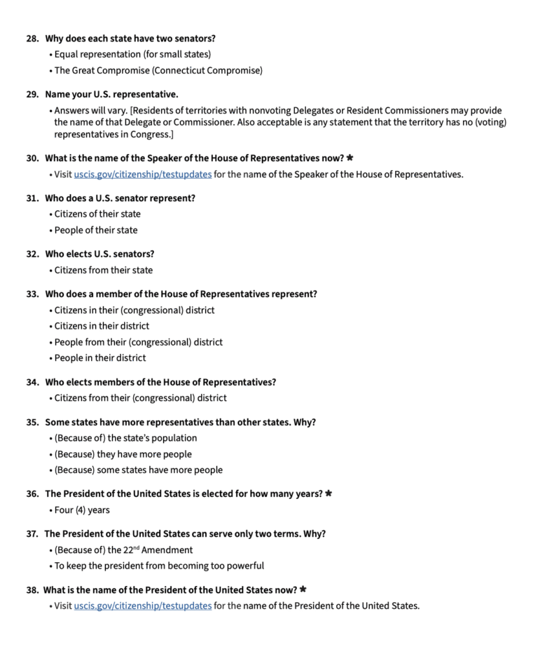 2025 U.S. Citizenship Civics Test (128 Questions) - The Law Offices of ...