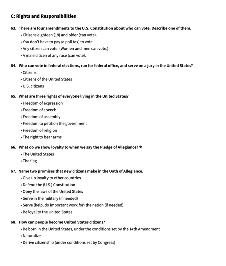 2025 U.S. Citizenship Civics Test (128 Questions) - The Law Offices of ...