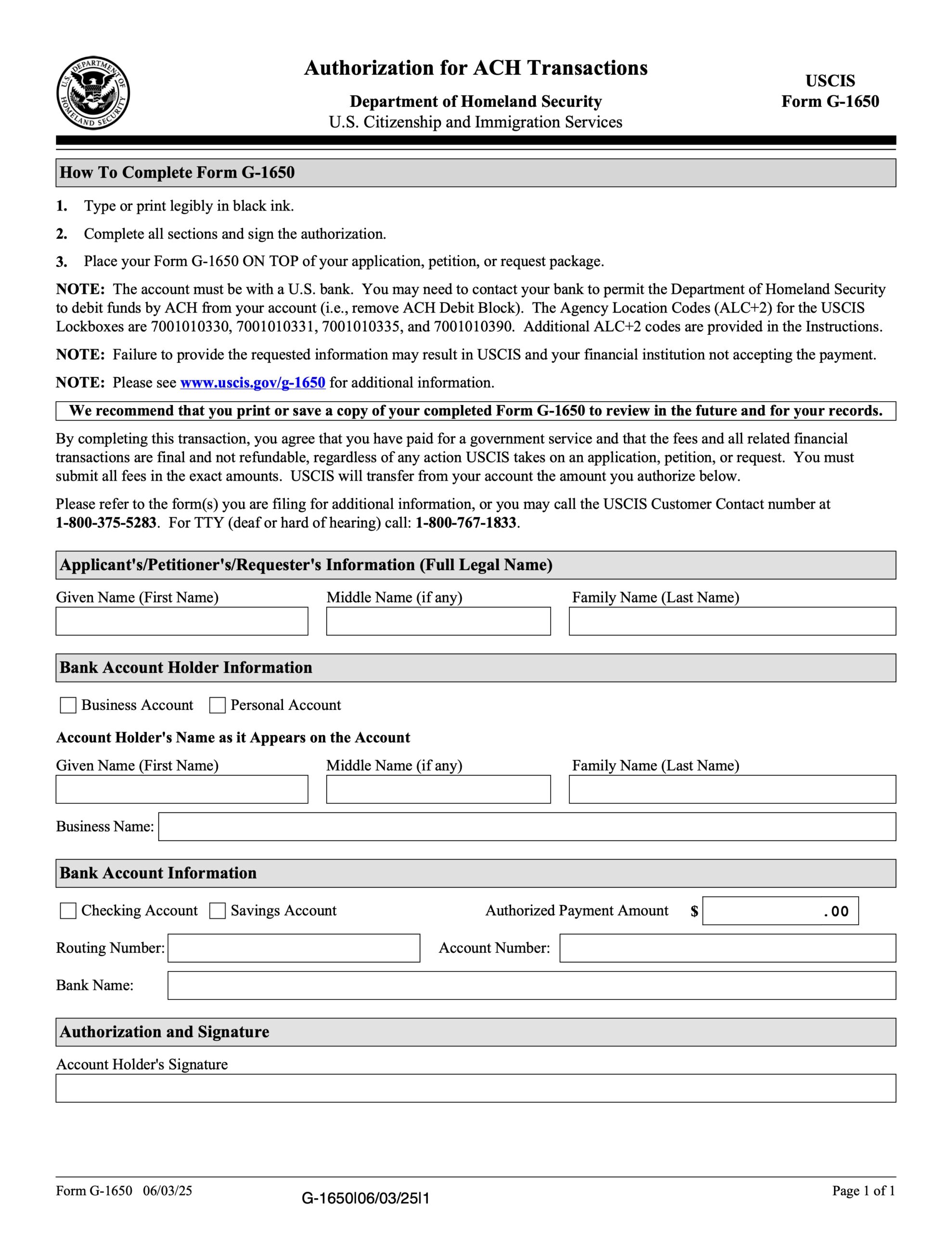 Electronic Payments for USCIS Paper Filing - Checks and Money Orders ...